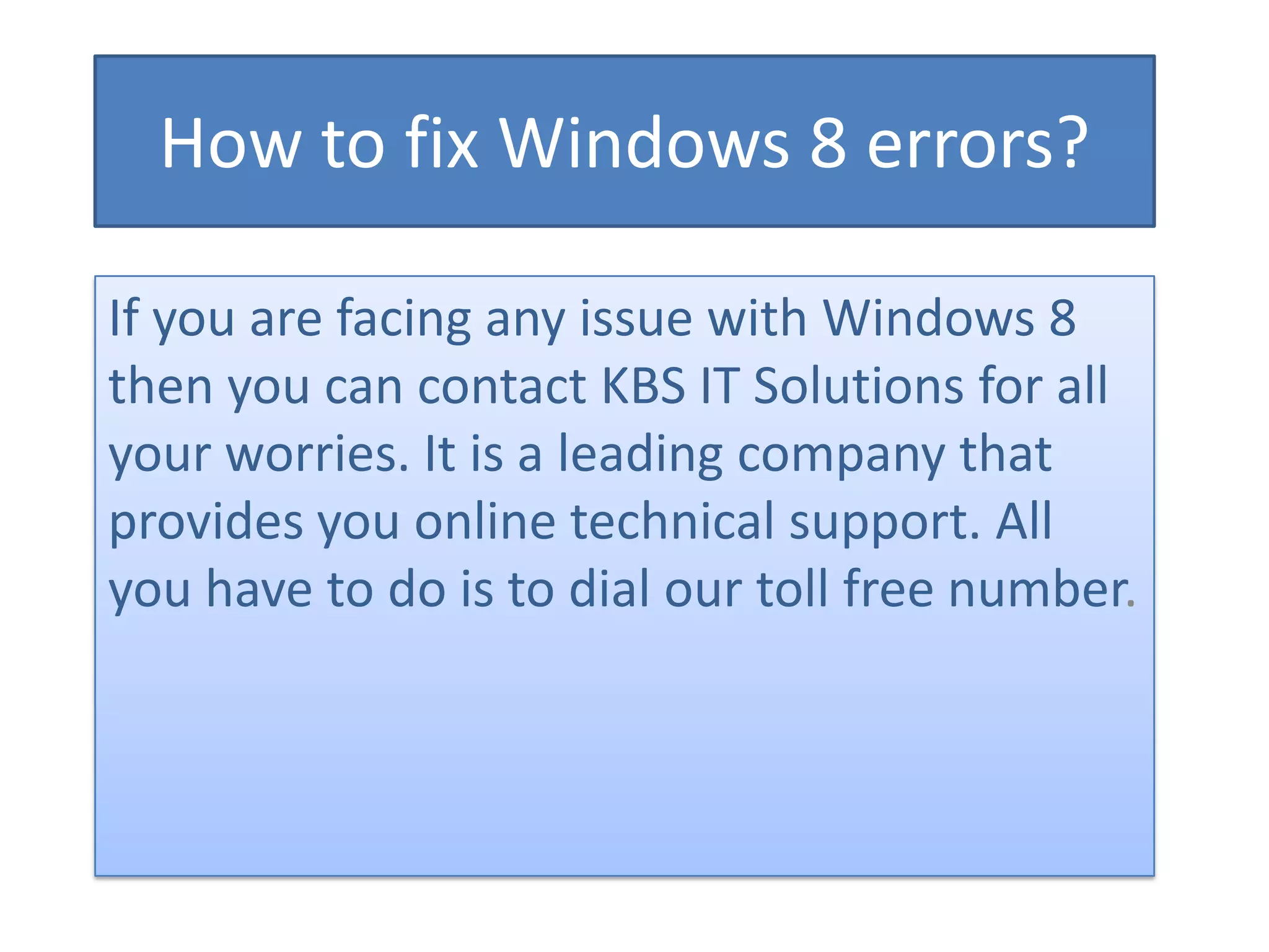 Tips to Fix windows 8 most common errors | PPTX