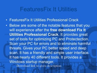 Fix it utilities preview by a2zcrack | PDF