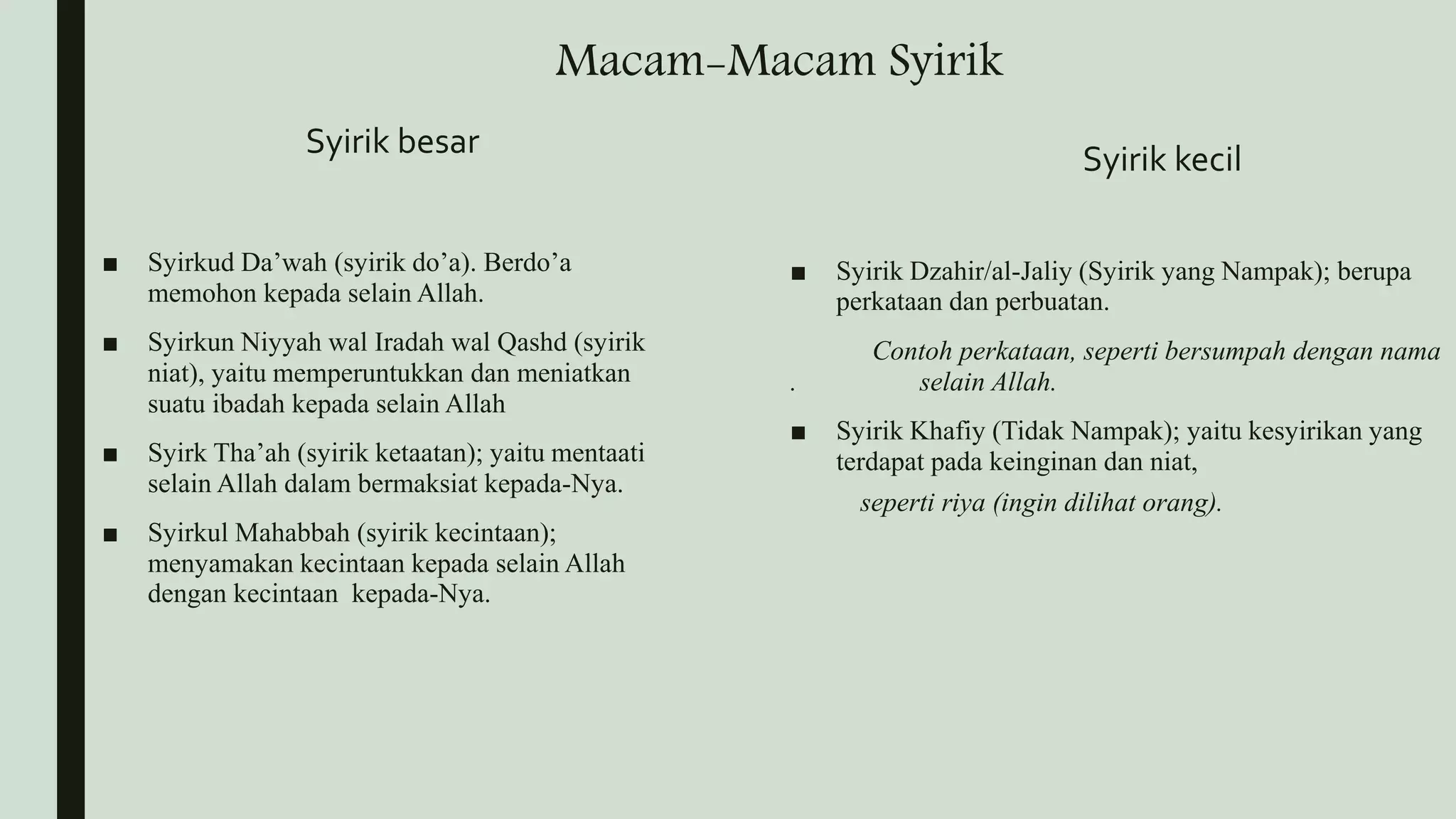 powerpoint ilmu kalam (iman, nifaq, dan syirik) | PPTX