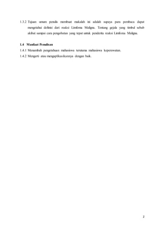 Asuhan Keperawatan Limfoma Maligna | DOCX