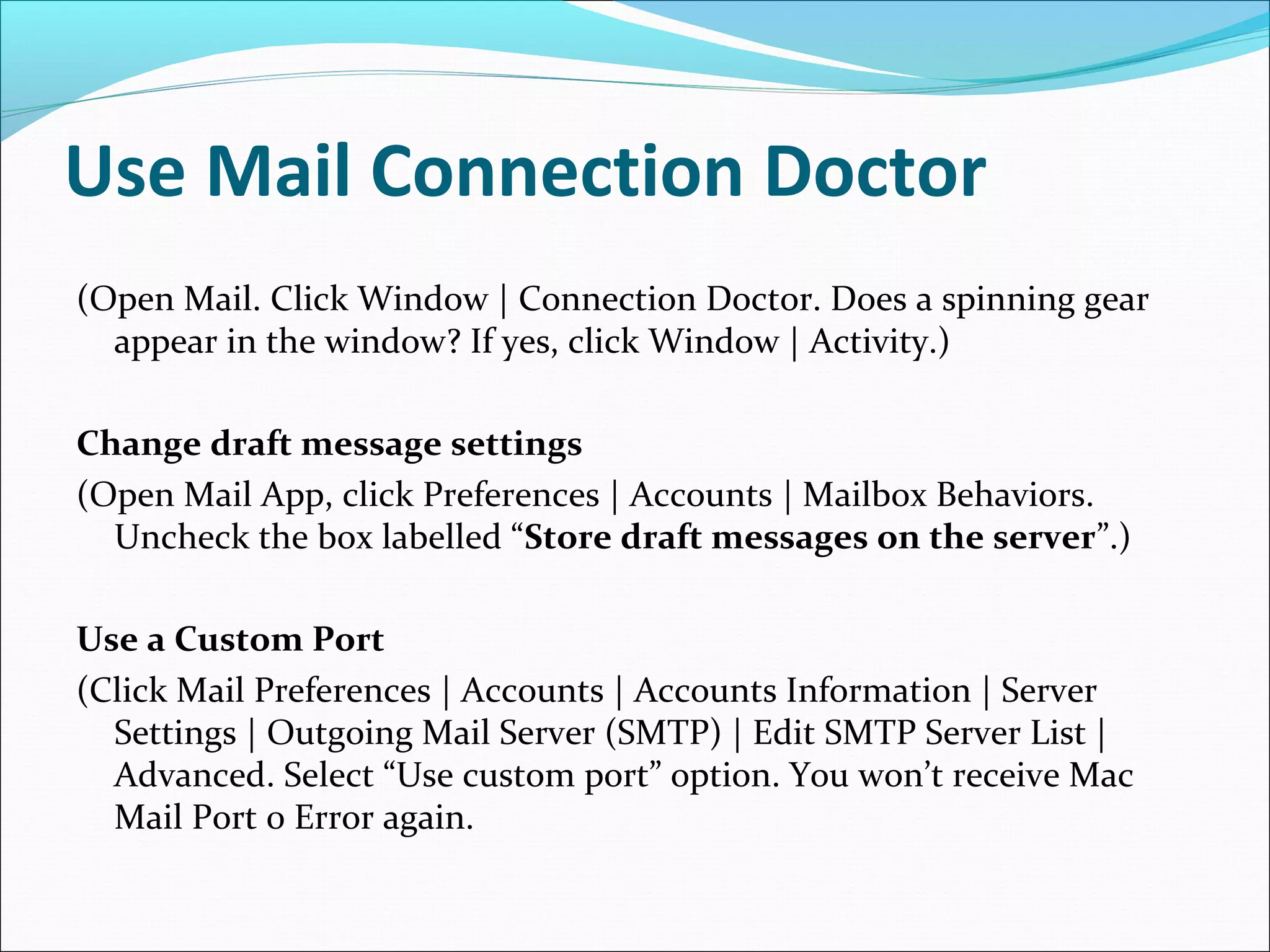Fix mac mail port 0 error | PPT