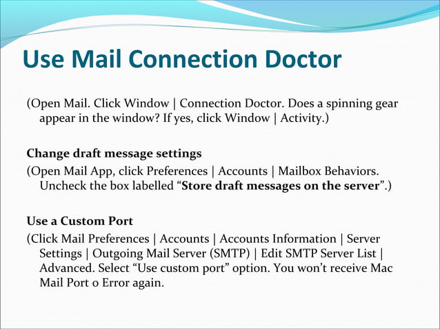 Fix mac mail port 0 error | PPT | Email | Internet
