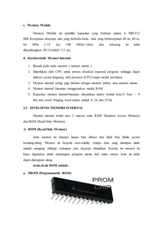 Makalah Memori Internal | DOCX