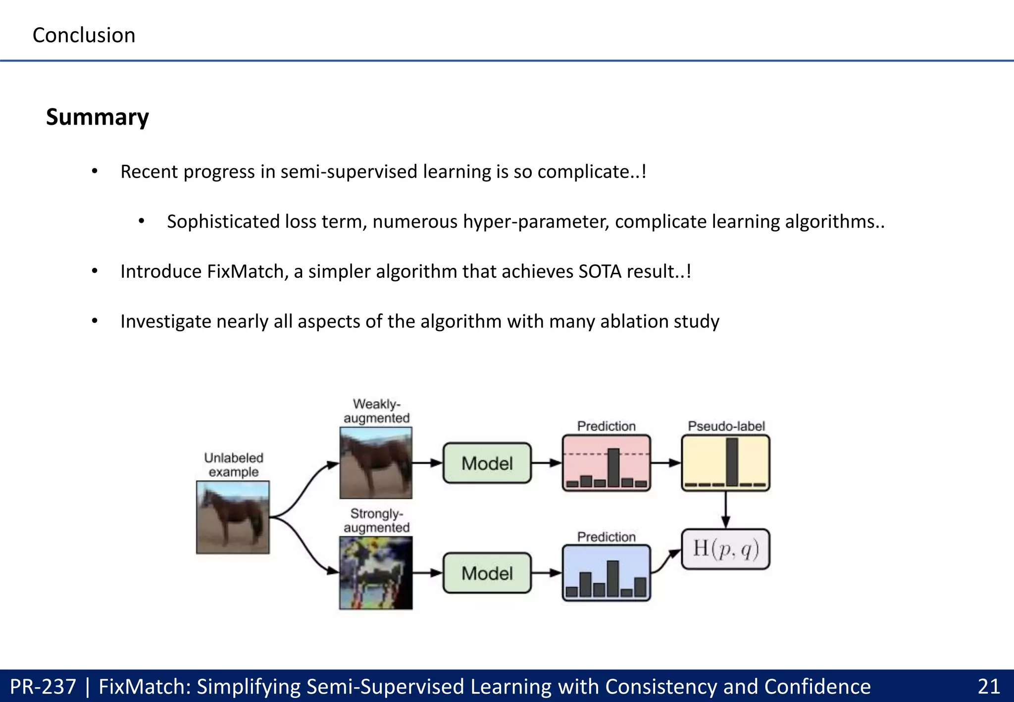 FixMatch:simplifying semi supervised learning with consistency and confidence | PPT