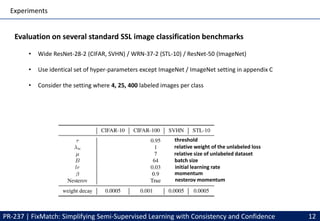 FixMatch:simplifying semi supervised learning with consistency and confidence | PPT