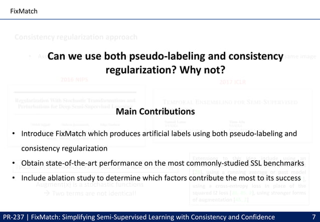 FixMatch:simplifying semi supervised learning with consistency and confidence | PPT