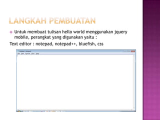 membuat hello world | PPT