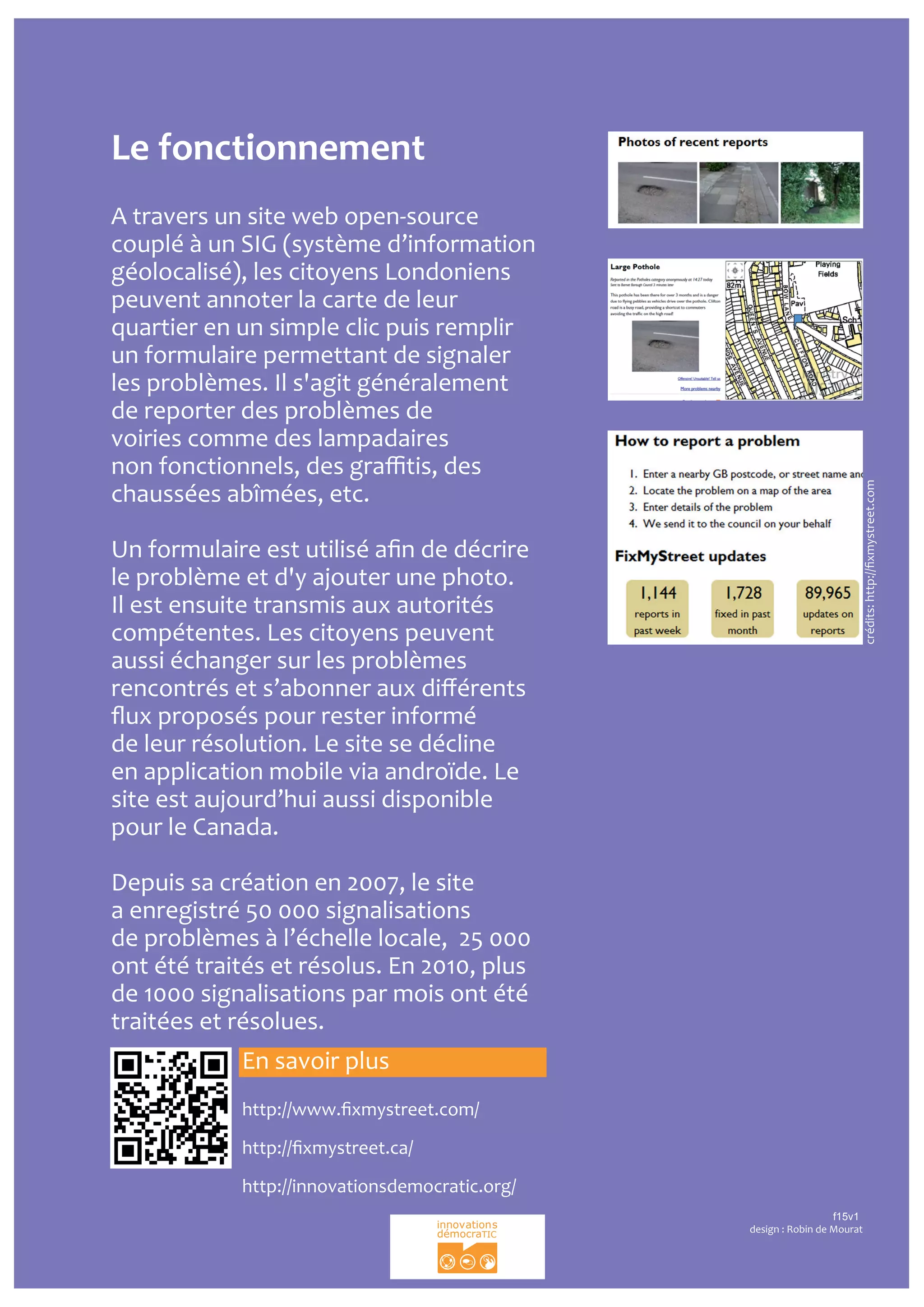 Fix my street, une plateforme de signalement des problèmes dans la rue ...