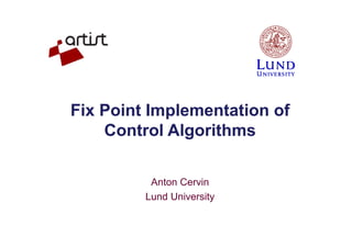 Fix Point Implementation of Control Algorithms | PPT