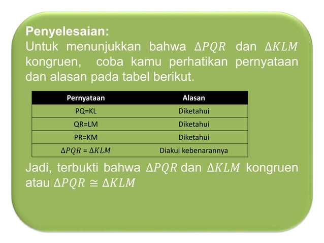 PPT Kesebangunan dan Kekongruenan Kelas IX Semester 1 | PPTX
