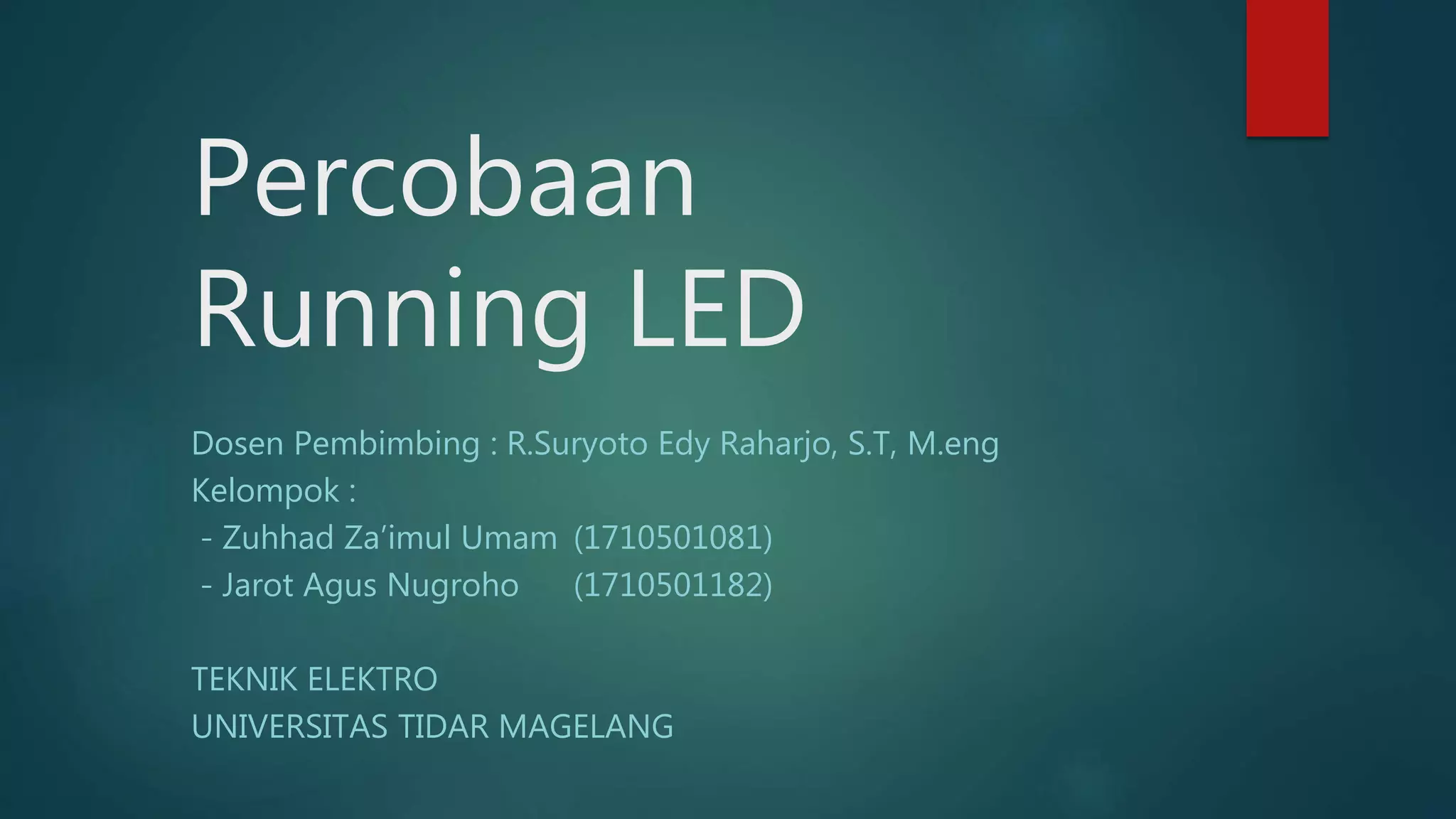 Running LED with ATmega 16 | PPTX