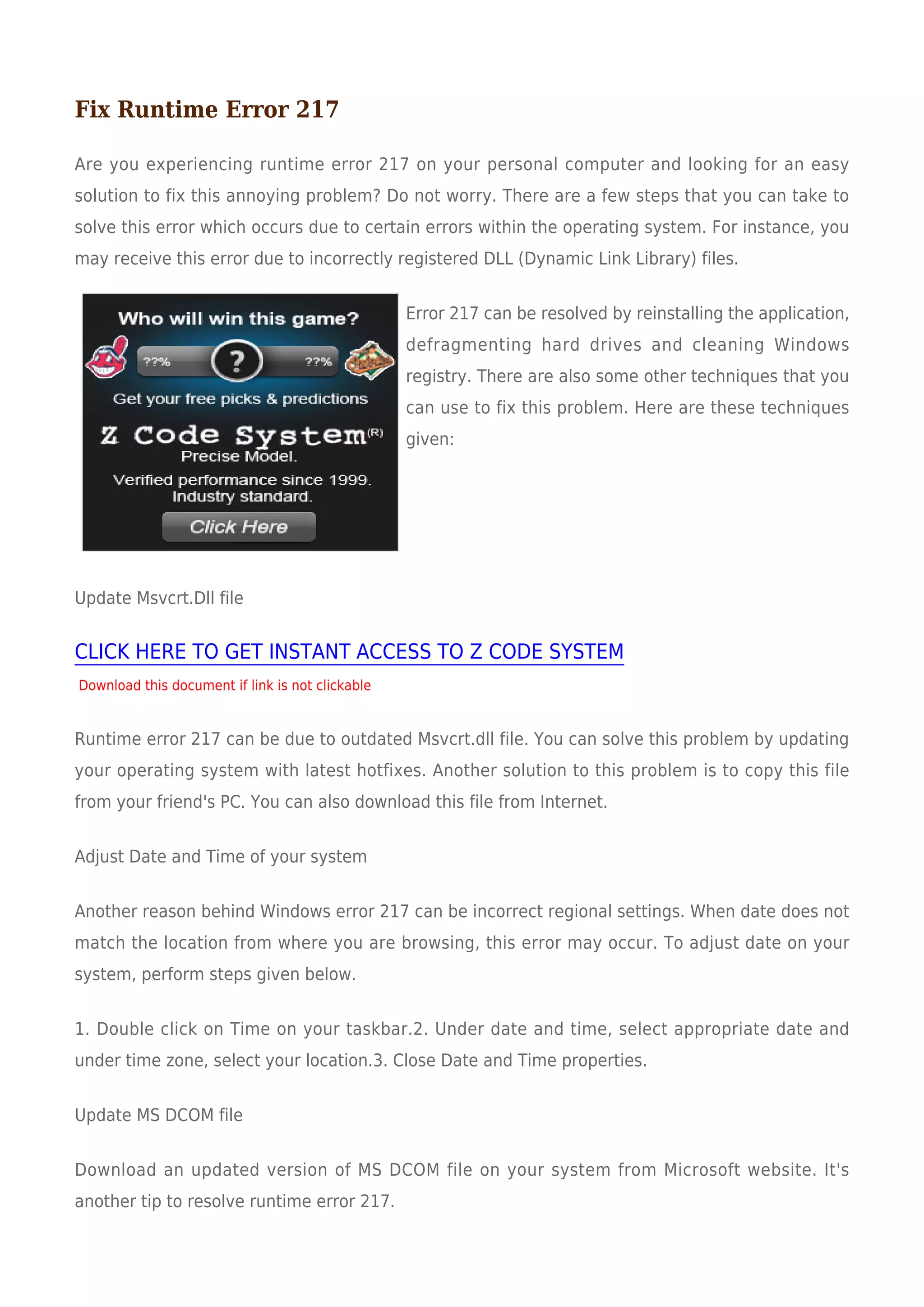 Fix runtime error 217 | PDF