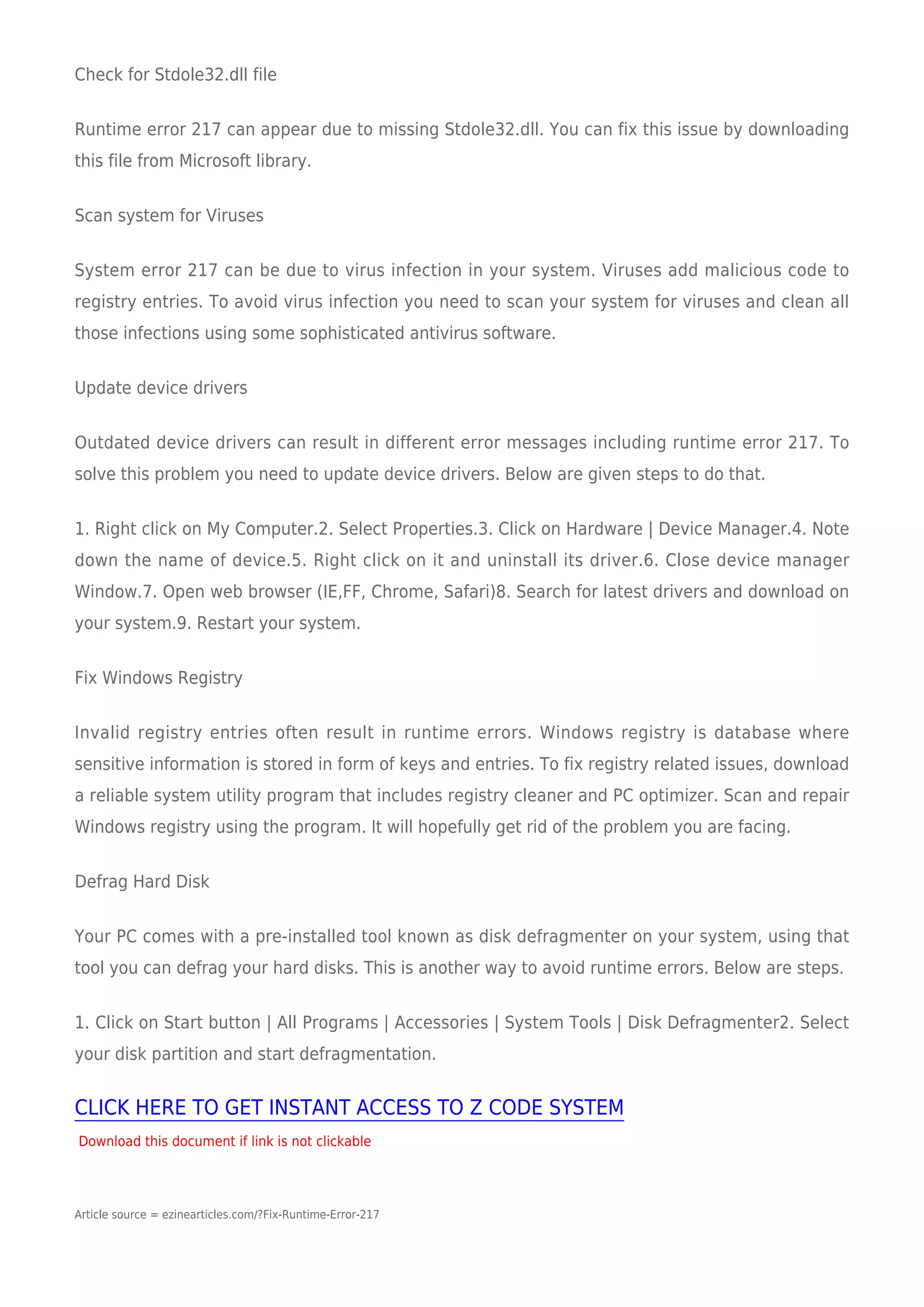 Fix runtime error 217 | PDF