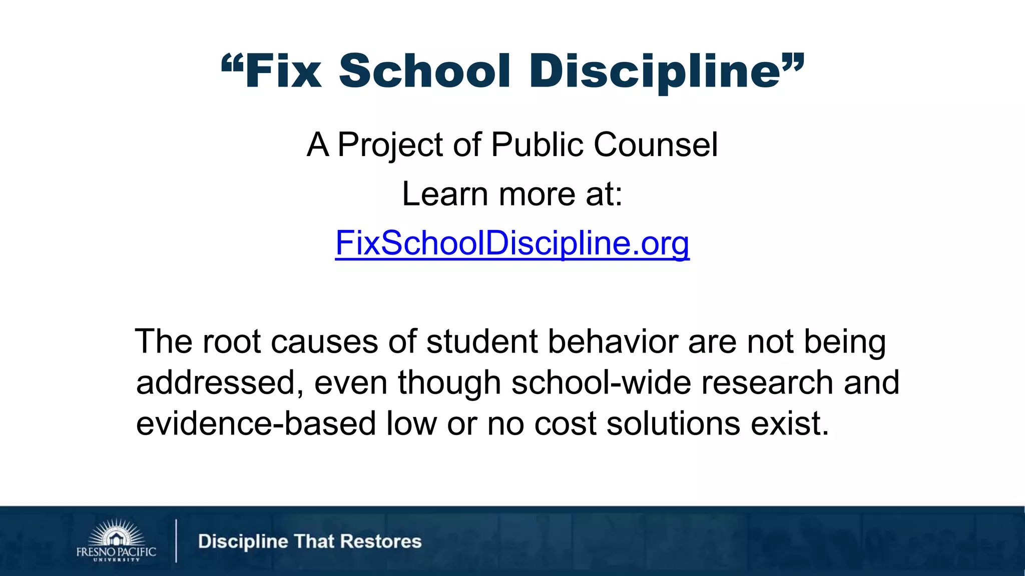 "Fix School Discipline" | PPT