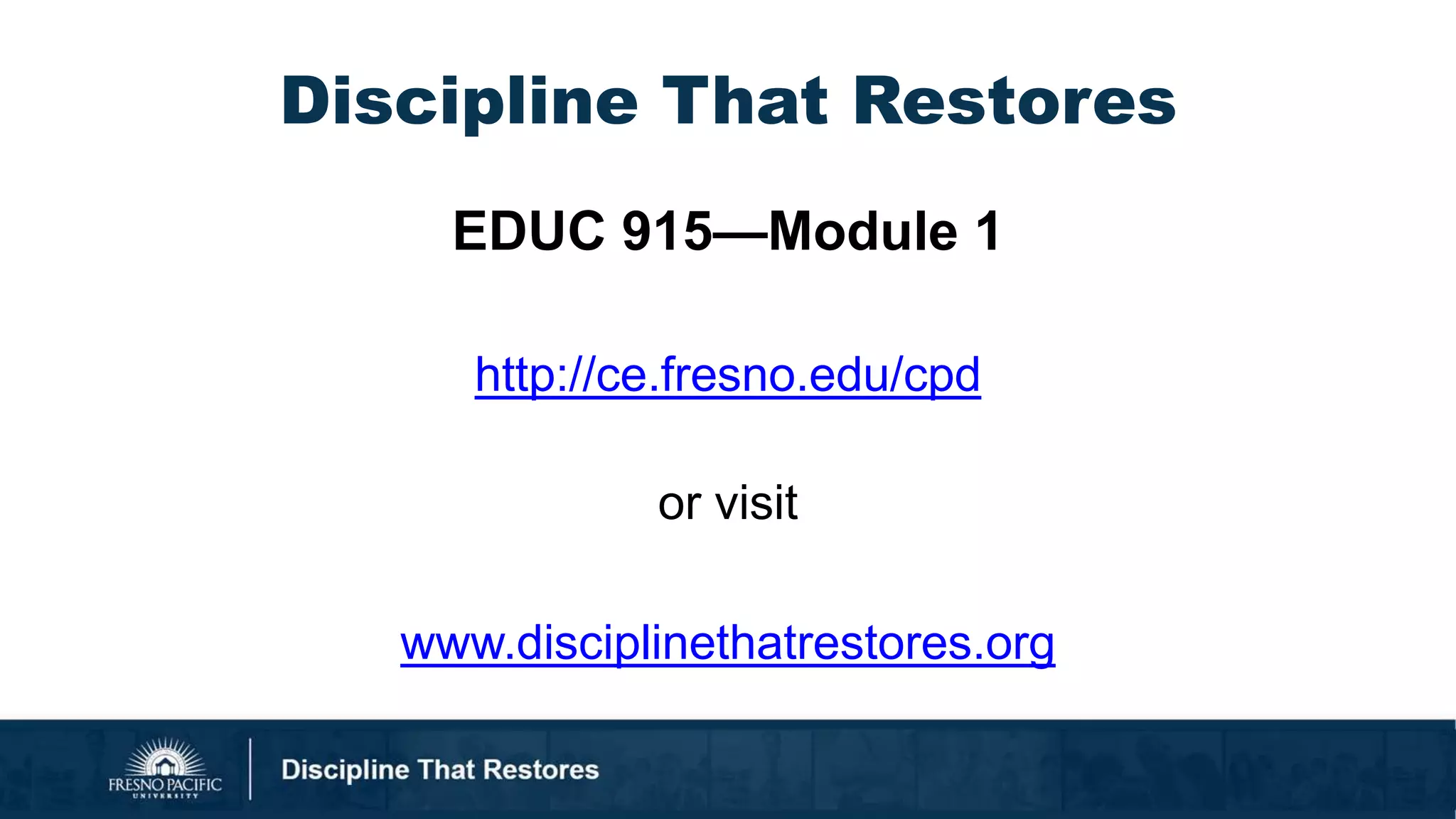 "Fix School Discipline" | PPT