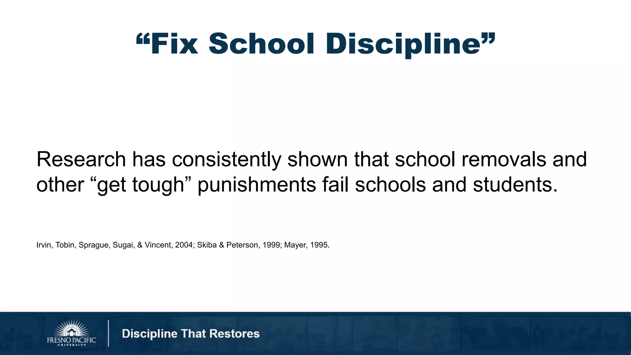 "Fix School Discipline" | PPT