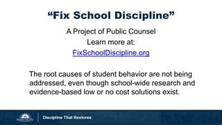 "Fix School Discipline" | PPT