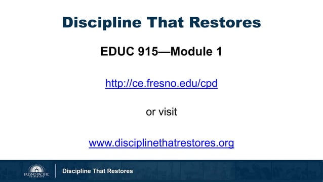 "Fix School Discipline" | PPT