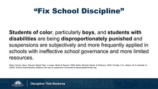 "Fix School Discipline" | PPT