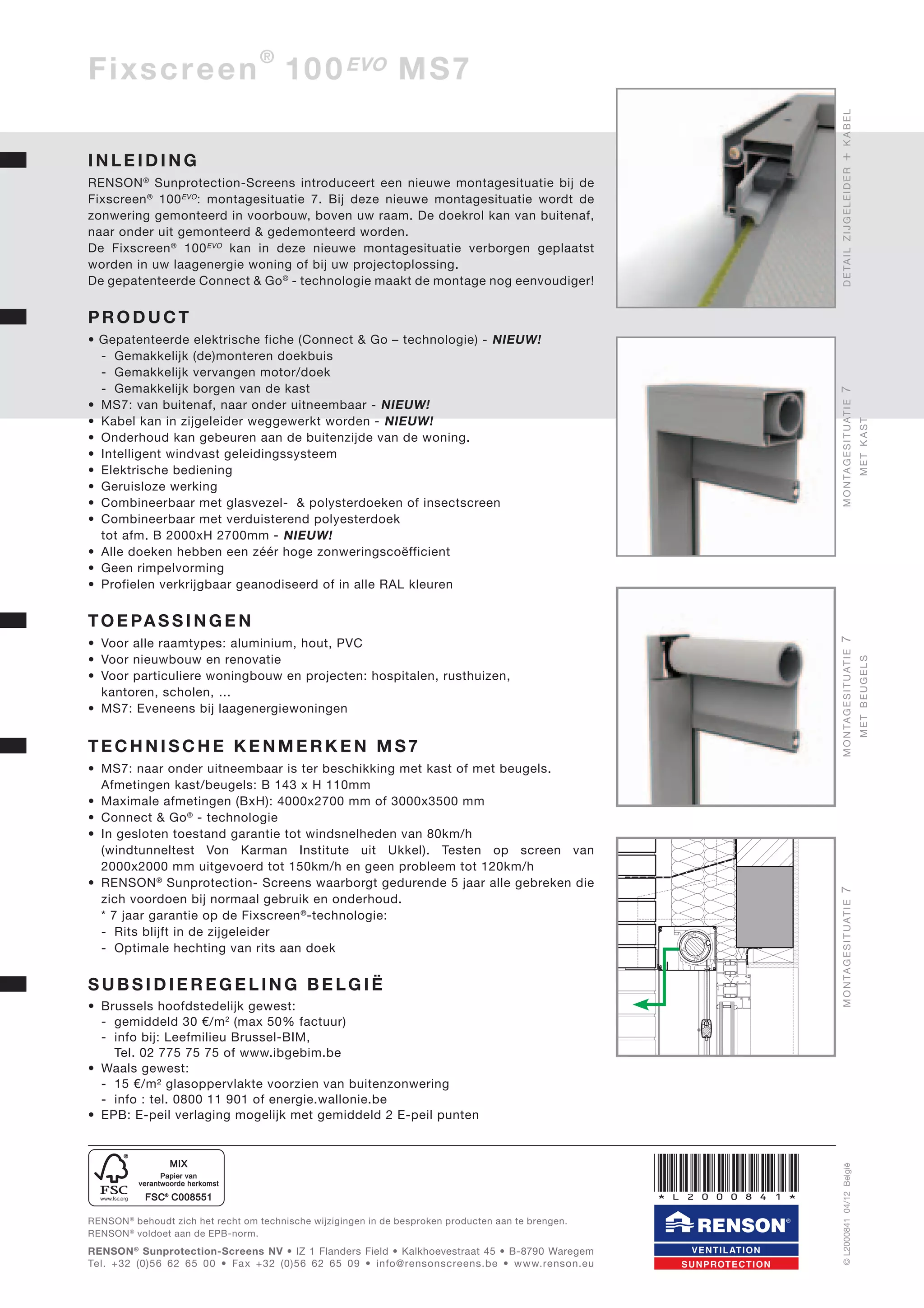 Renson - Fixscreen 100 evo ms7 | PDF | Home Appliances | Home & Garden