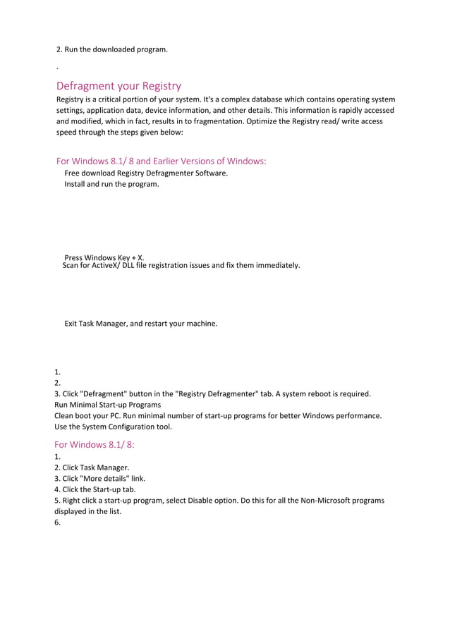 Fix Slow Running PC | PDF