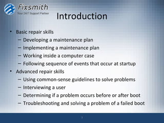 Fixsmith pc repair fundamentals | PPT