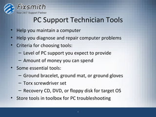 Fixsmith pc repair fundamentals | PPT