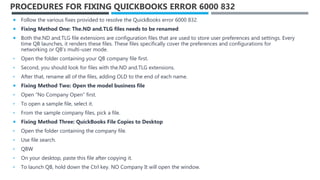 Fix The Error Code QB Issue 6000 And 832 | PPT