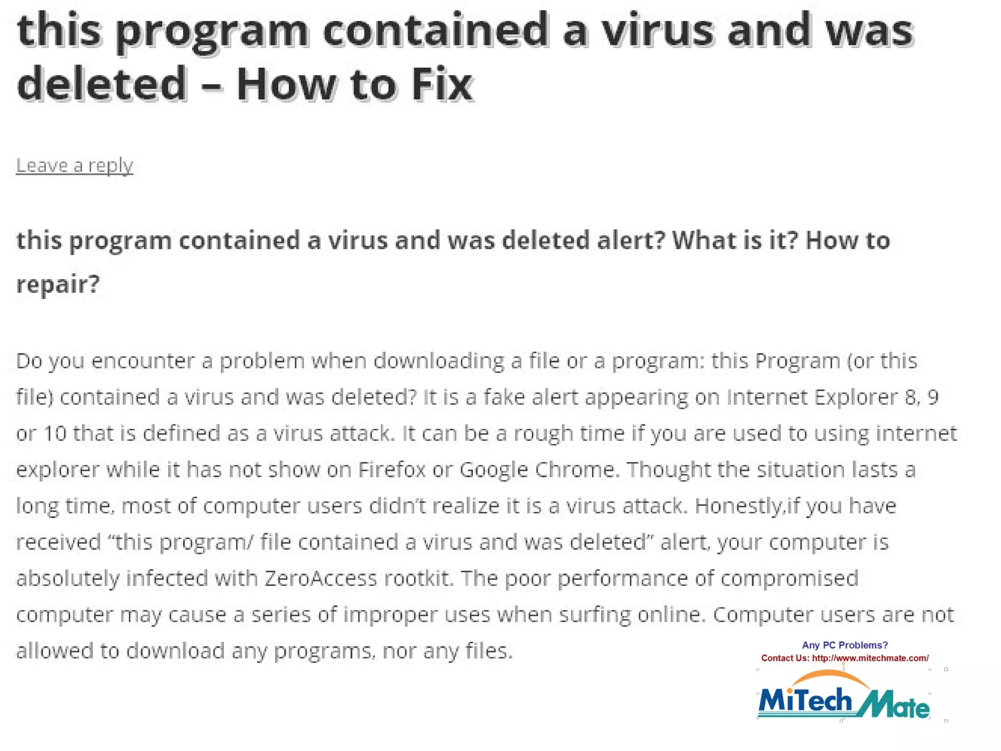 Fix "this program contained a virus and was deleted" Problem | PPT