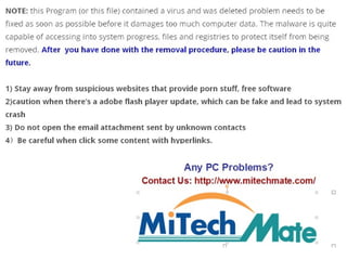 Fix "this program contained a virus and was deleted" Problem