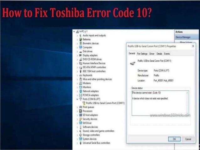 Fix Toshiba Error Code 10? Dial +1-800-505-1746 | Helpline