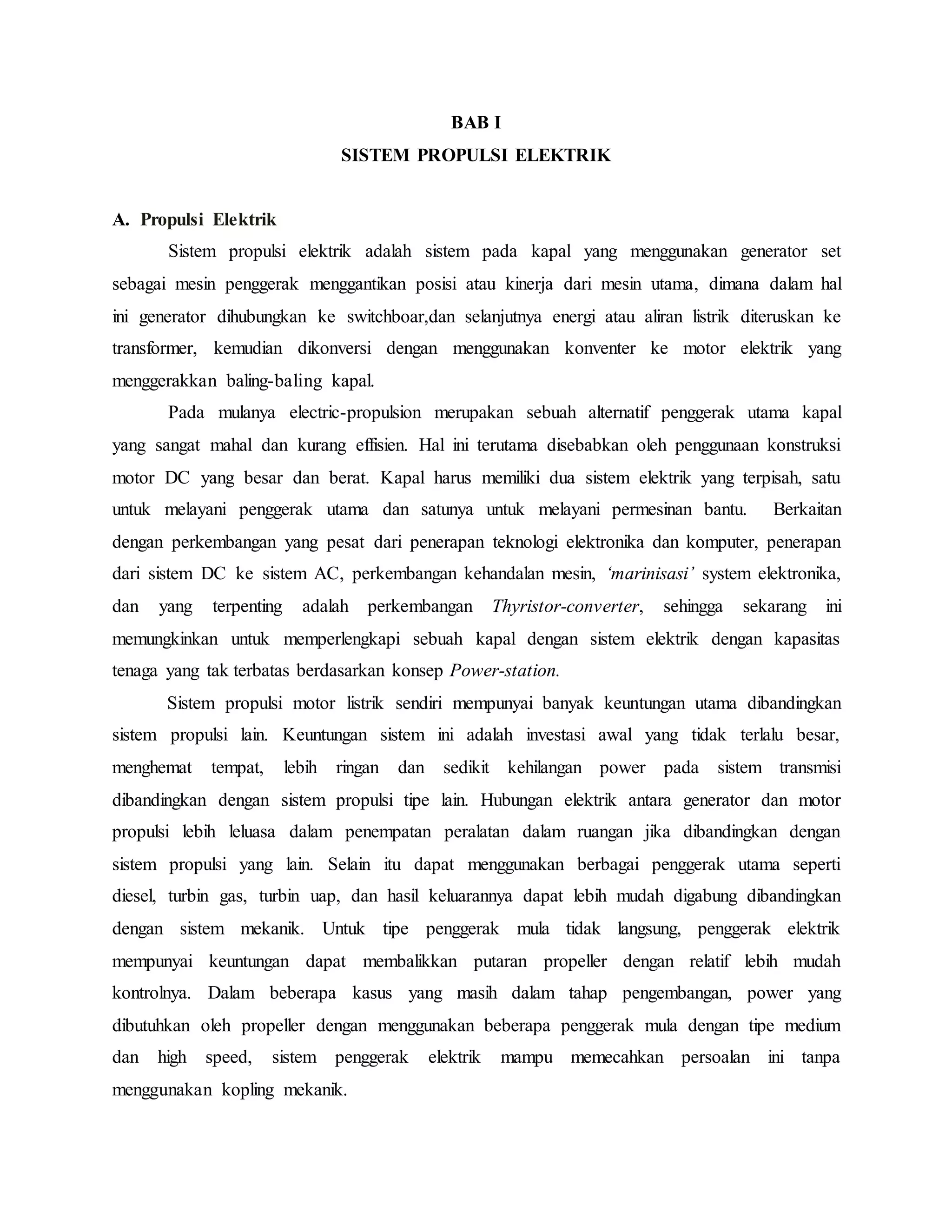 Sistem Propulsi Elektrik | DOCX