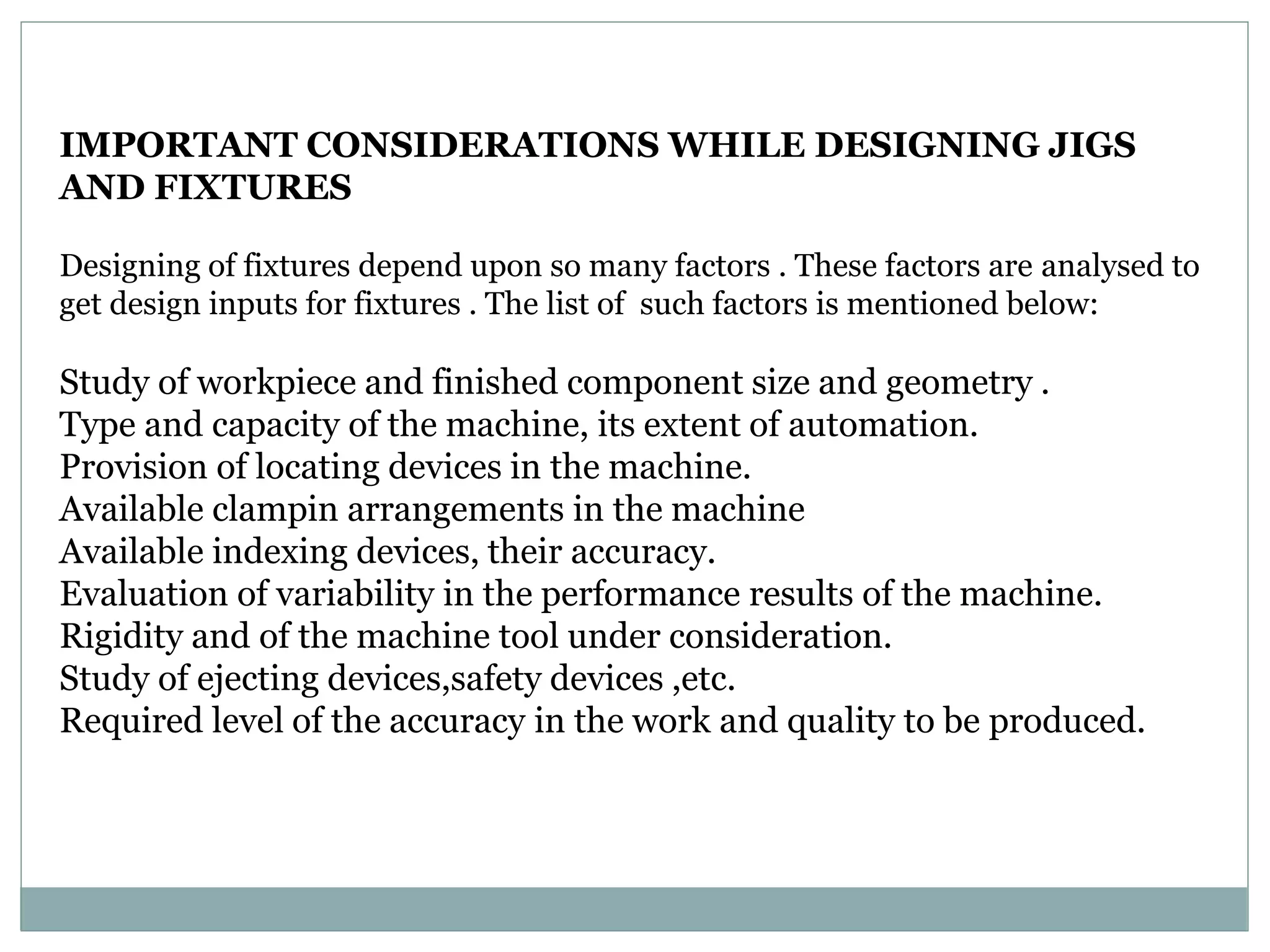 Fixture Designing | PPTX