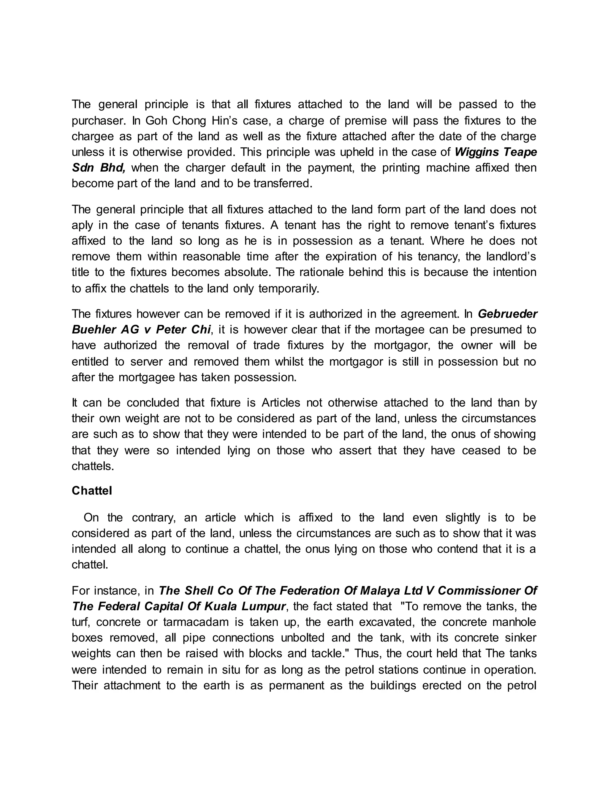 Fixtures in land law | DOCX