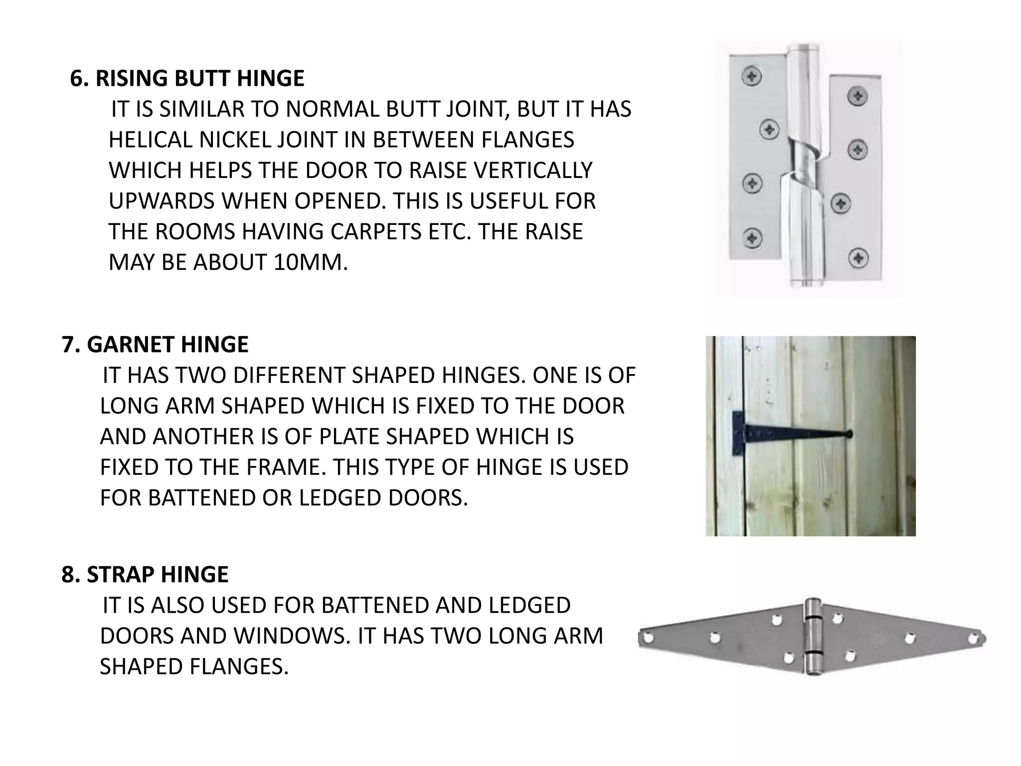 Fixtures and fastenings in doors and windows | PPTX