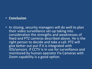 Fix vs PTZ CCTV Cameras | PPSX