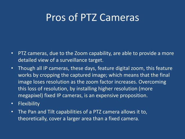 Fix vs PTZ CCTV Cameras | PPT