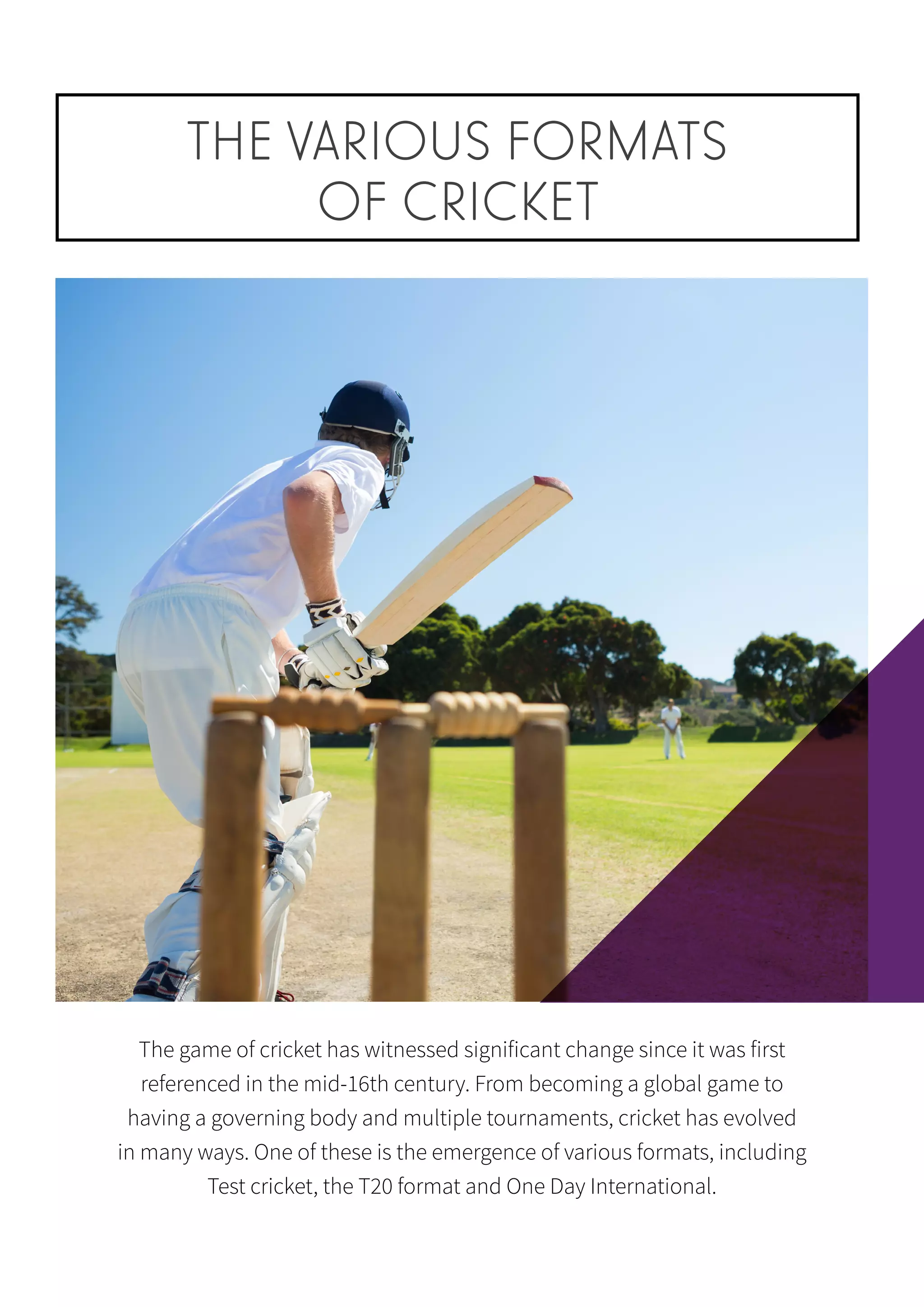 The Various Formats of Cricket | PDF