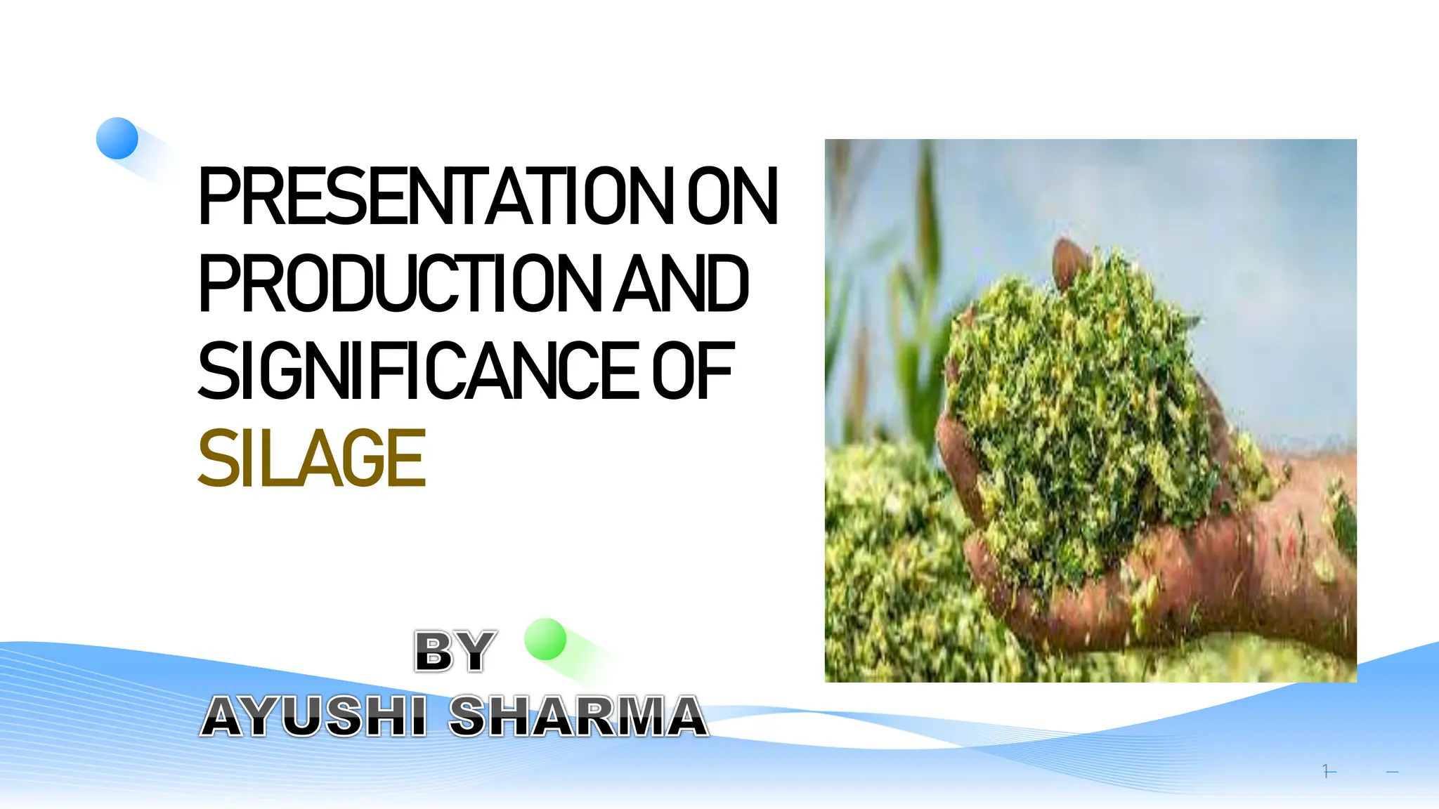 PRESENTATION ON PRODUCTION AND SIGNIFICANCE OF SILAGE | PPTX