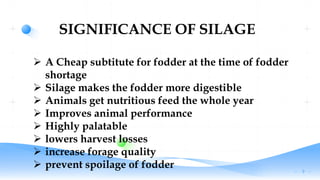 PRESENTATION ON PRODUCTION AND SIGNIFICANCE OF SILAGE | PPTX
