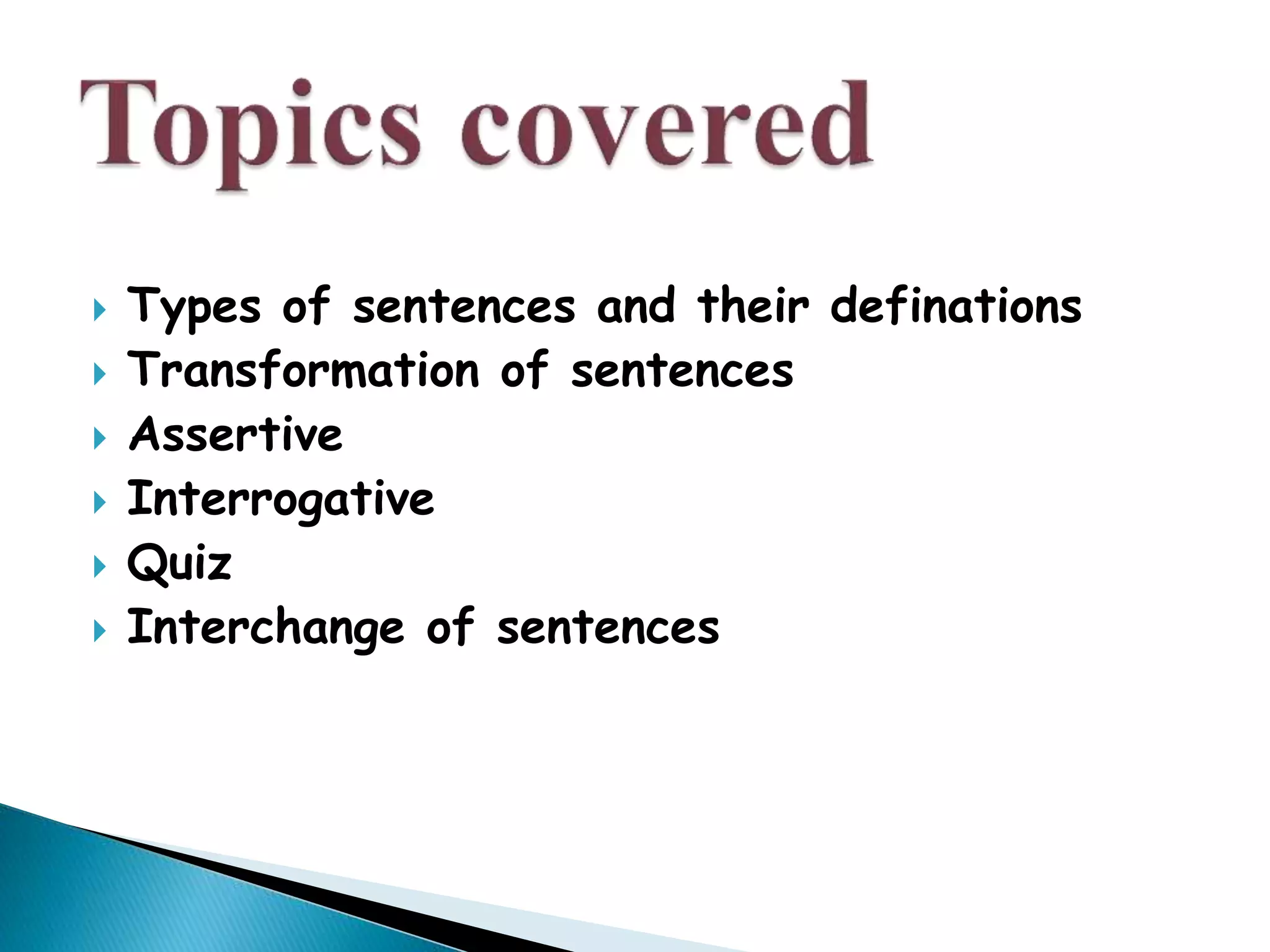 transformation of sentences by FIZA saifi | PPTX