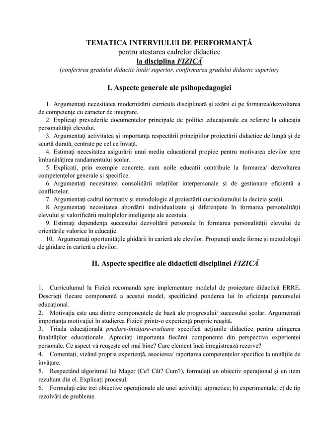 Fizica interviului de performanta | PDF