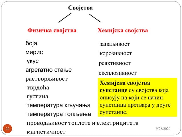 Fizicka i hemijska svojstva supstanci | PPT
