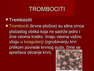 Fiziologija krvi milica | PPT