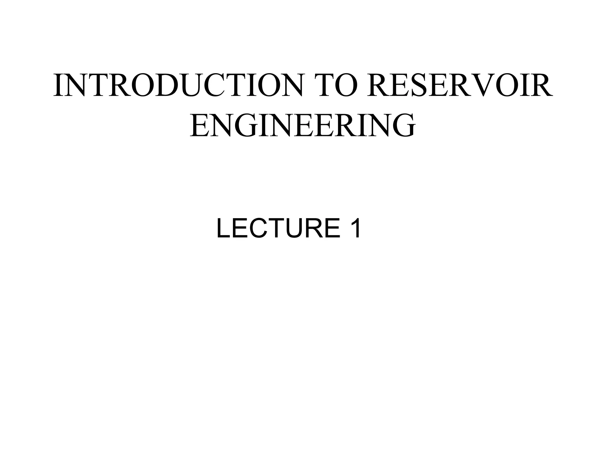 reservoir engineering | PPT