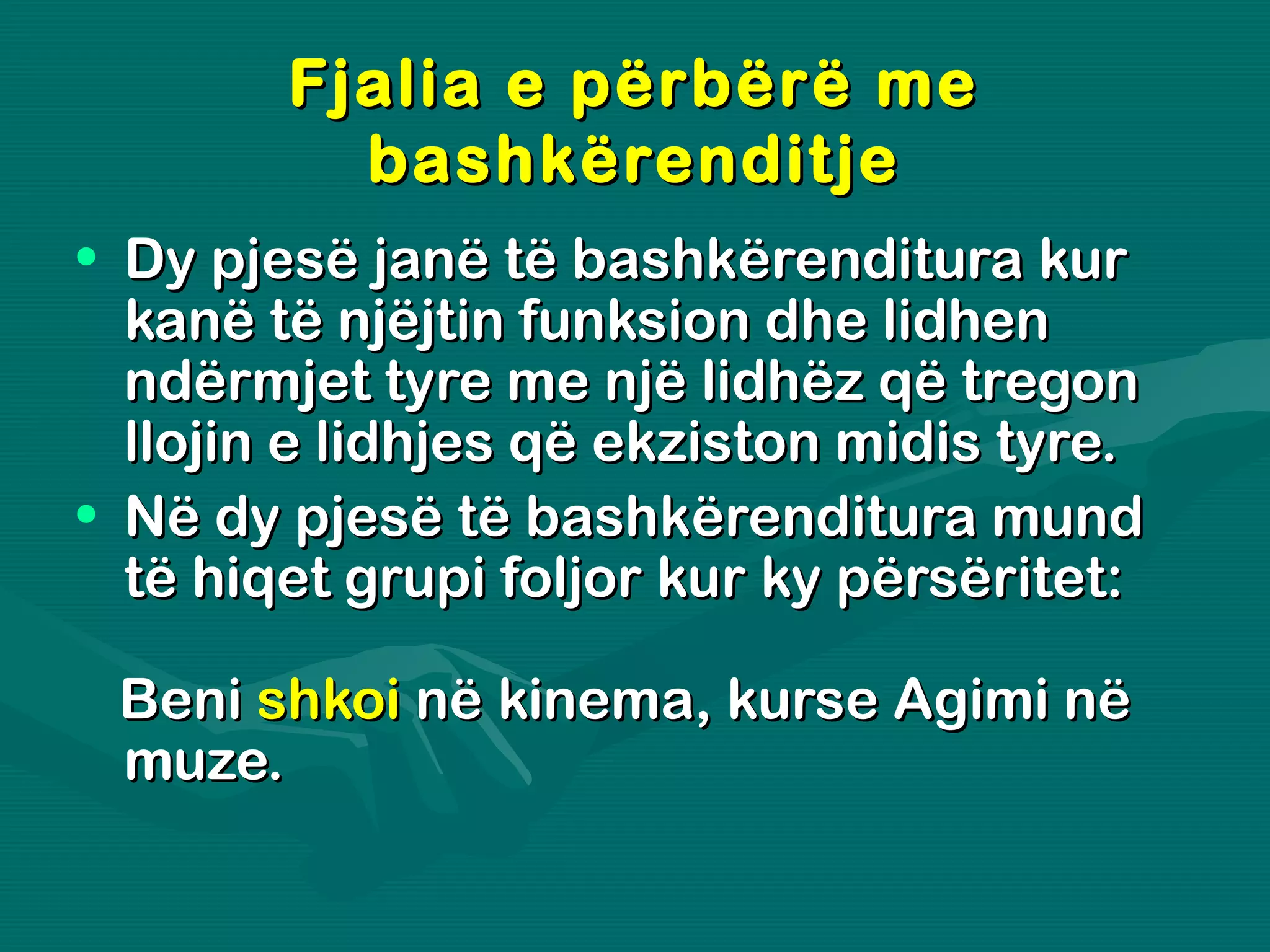 Fjalia e përbërë me bashkërenditje | PPT