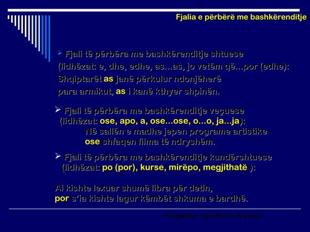 Fjalia e përbërë me bashkërenditje | PPT