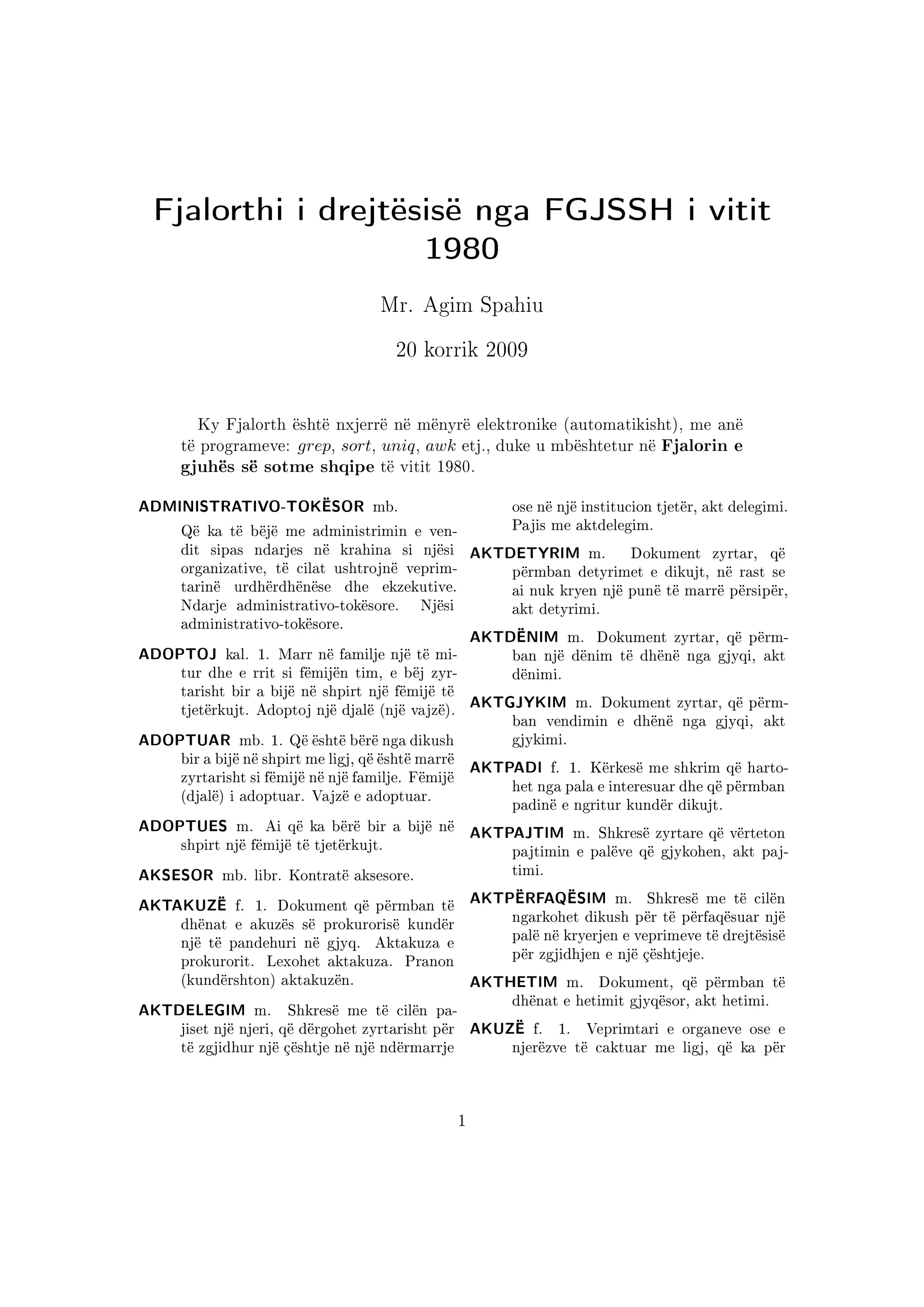 Fjalorth i Drejtësise | PDF