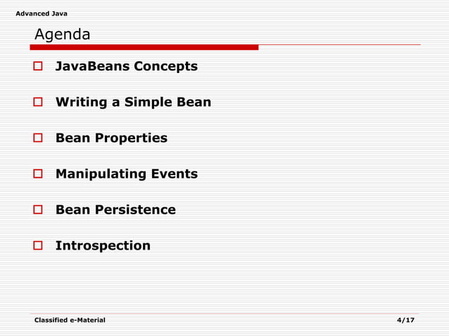Java Beans | PPTX | Programming Languages | Computing