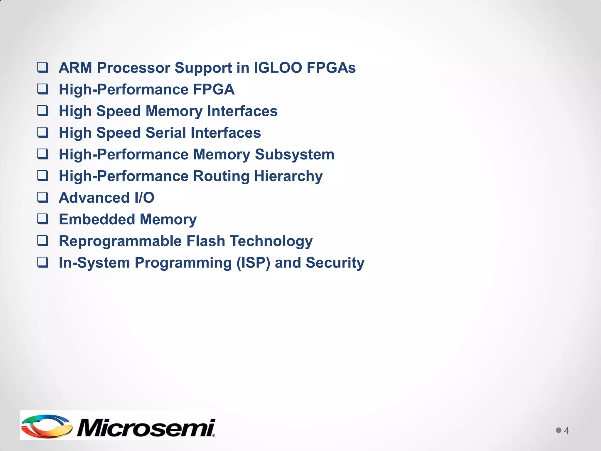 IGLOO2 Microsemi FPGA | PPT
